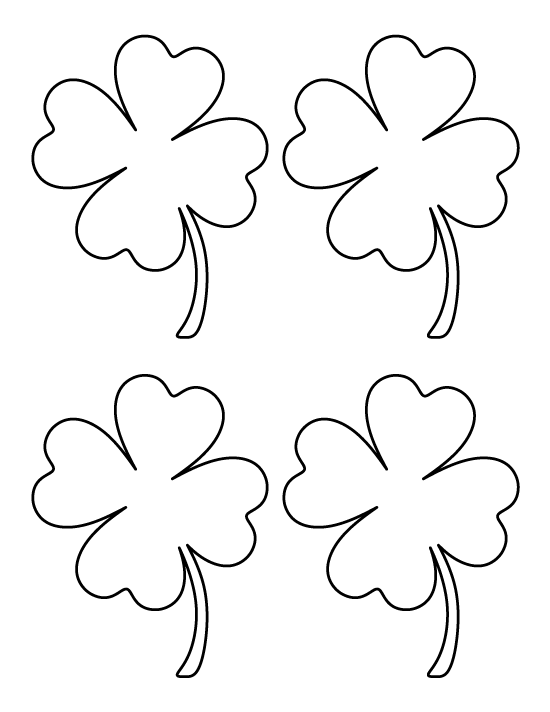 Printable Medium Four Leaf Clover Template